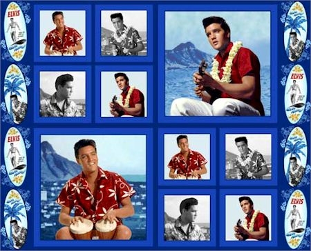 68908 9997/ASST1 VIP Cranston, Blue Hawaii Elvis, One Yard Panel ...