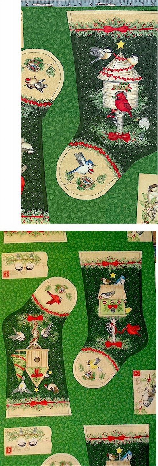, Christmas Stocking Panel 4 To A Panel, Pillow Panels & Wall Hangings ...