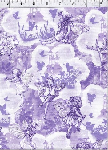 , Fairy Dreamland Toile, Lilac, Michael Miller, Cicely Mary Barker ...